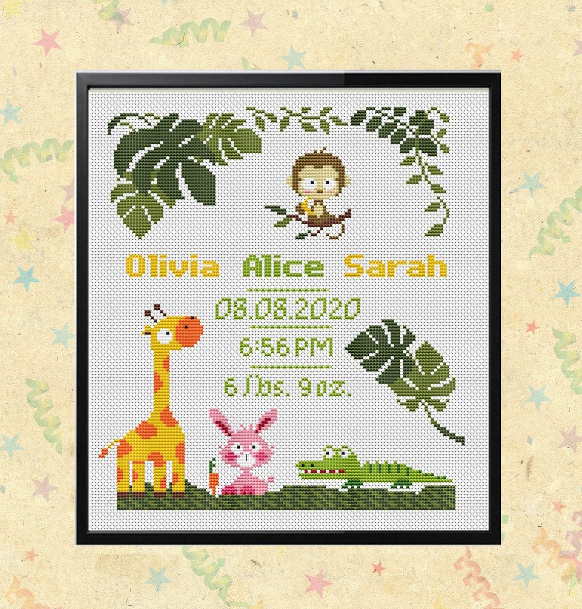 Cross Stitch Baby Birth Sampler Birth Announcementboy Girl | Etsy