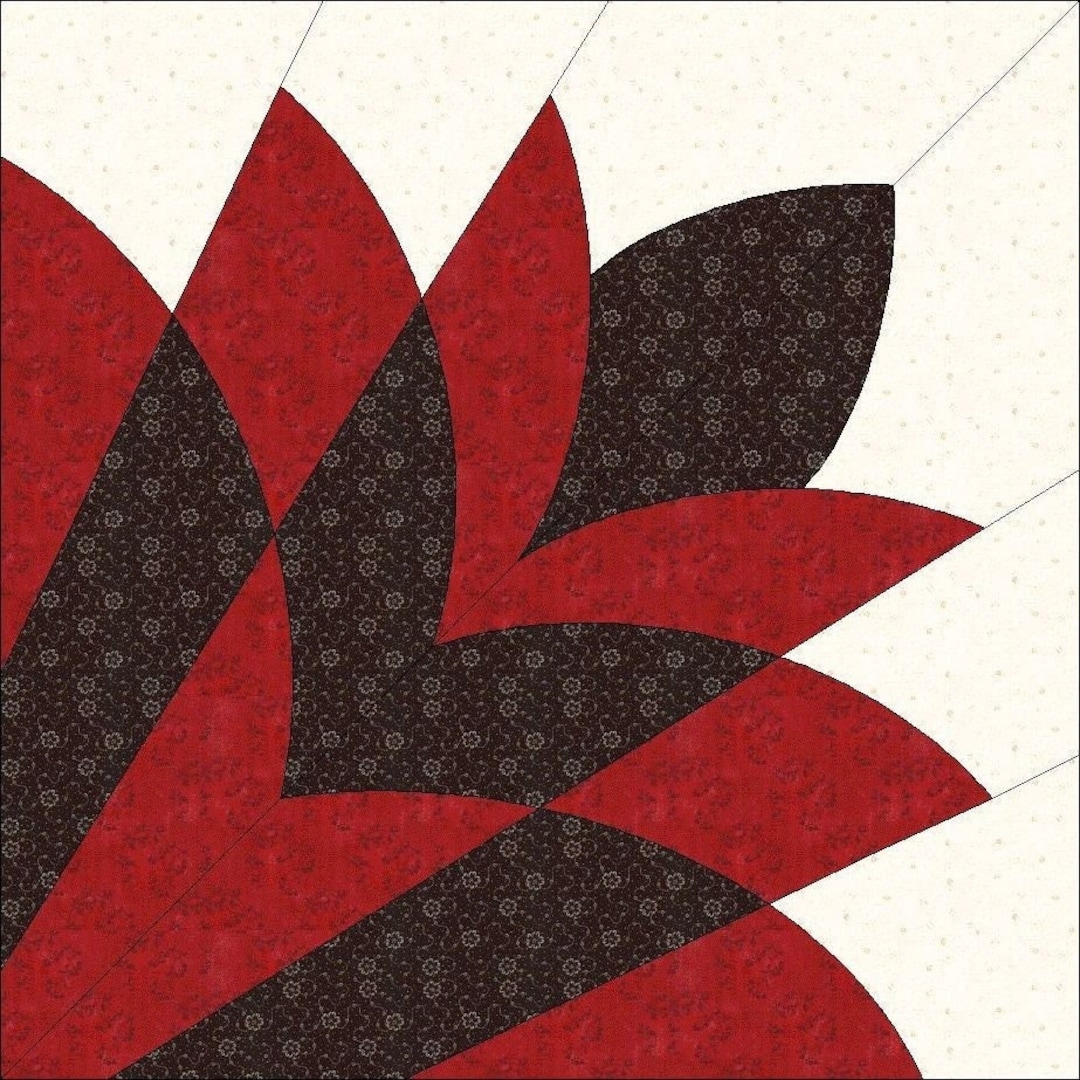 Digital PDF Quilt Block Pattern|cleopatra's Fan Quilt Block Pattern ...