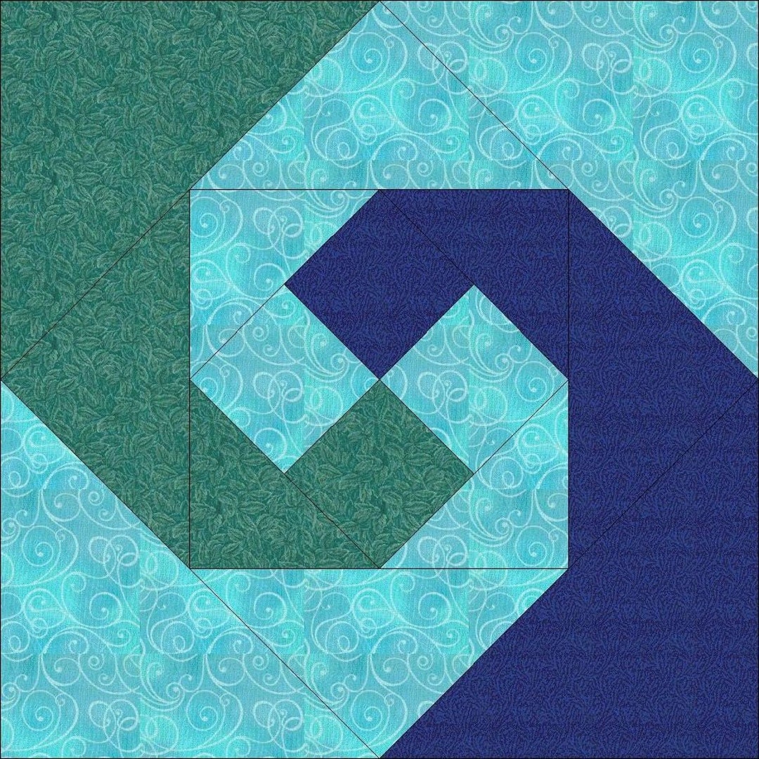 Digital PDF Quilt Block Pattern|snail's Trail Quilt Block Pattern ...