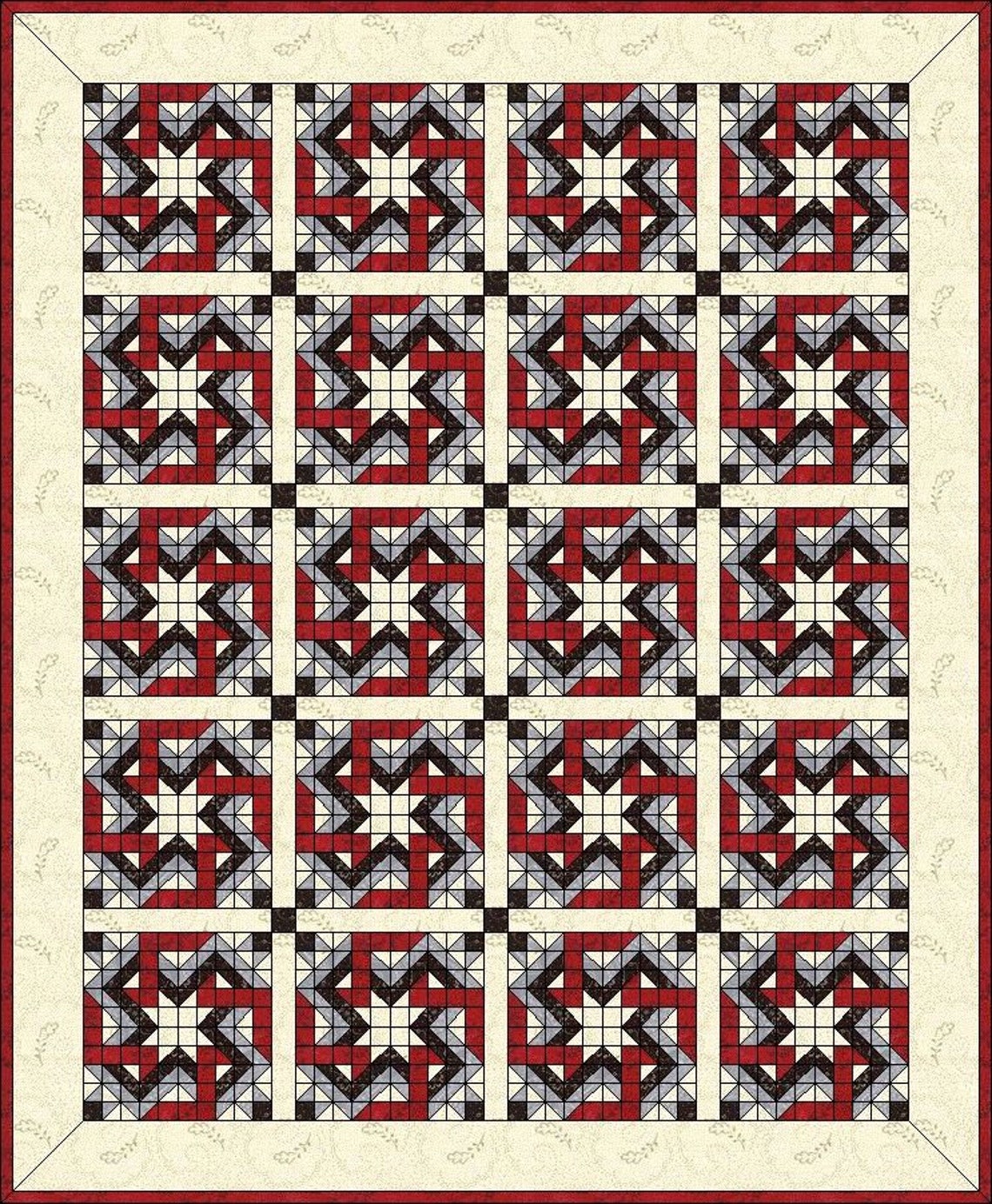 Digital PDF Quilt Block Pattern|tangled Quilt Pattern|cross Quilt Block ...