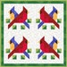 Digital Pdf|cardinal Birds Quilt Block Pattern|cardinal Birds Quilt ...