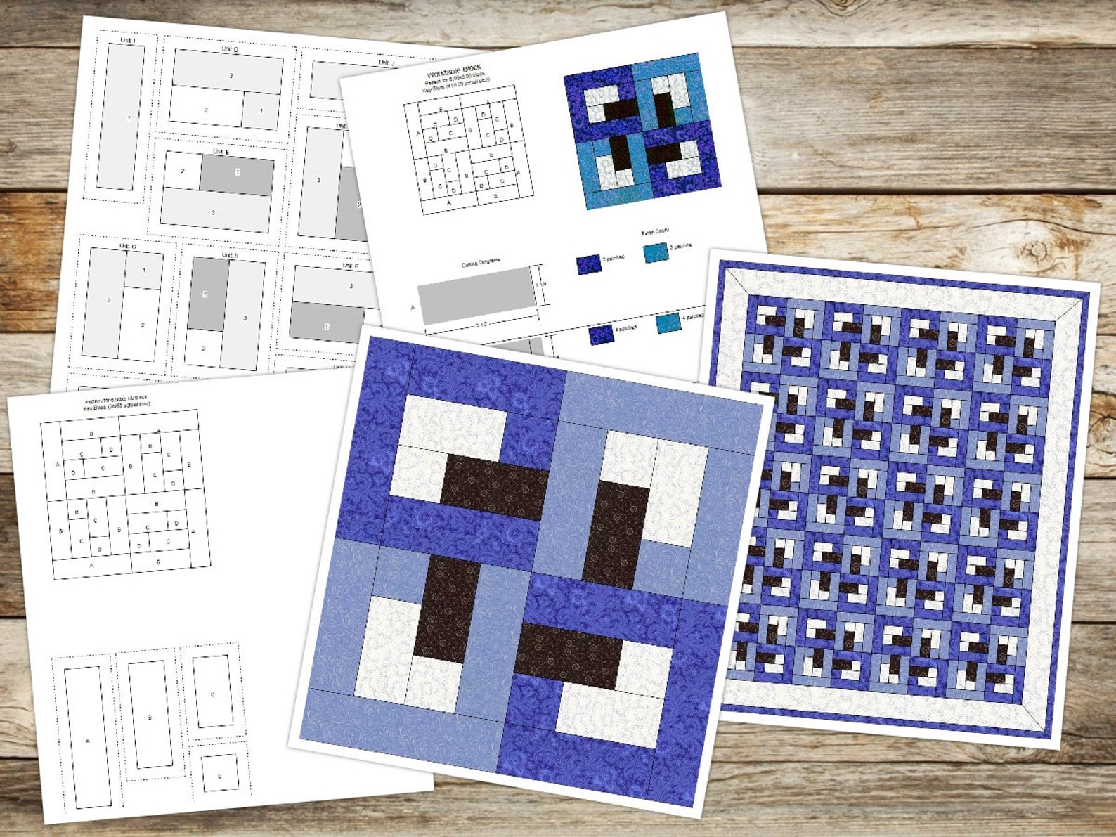 Digital PDF Quilt Block Pattern|interlocking Square Quilt Block Pattern ...
