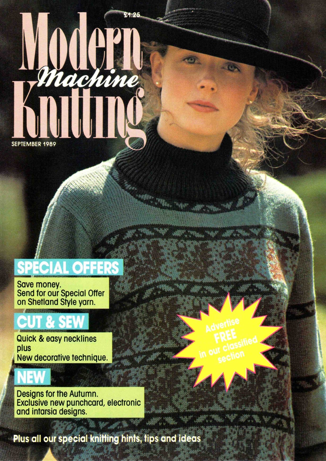 Vintage Knitting Machine Pattern Magazine: Knitmaster & Silver Reed ...
