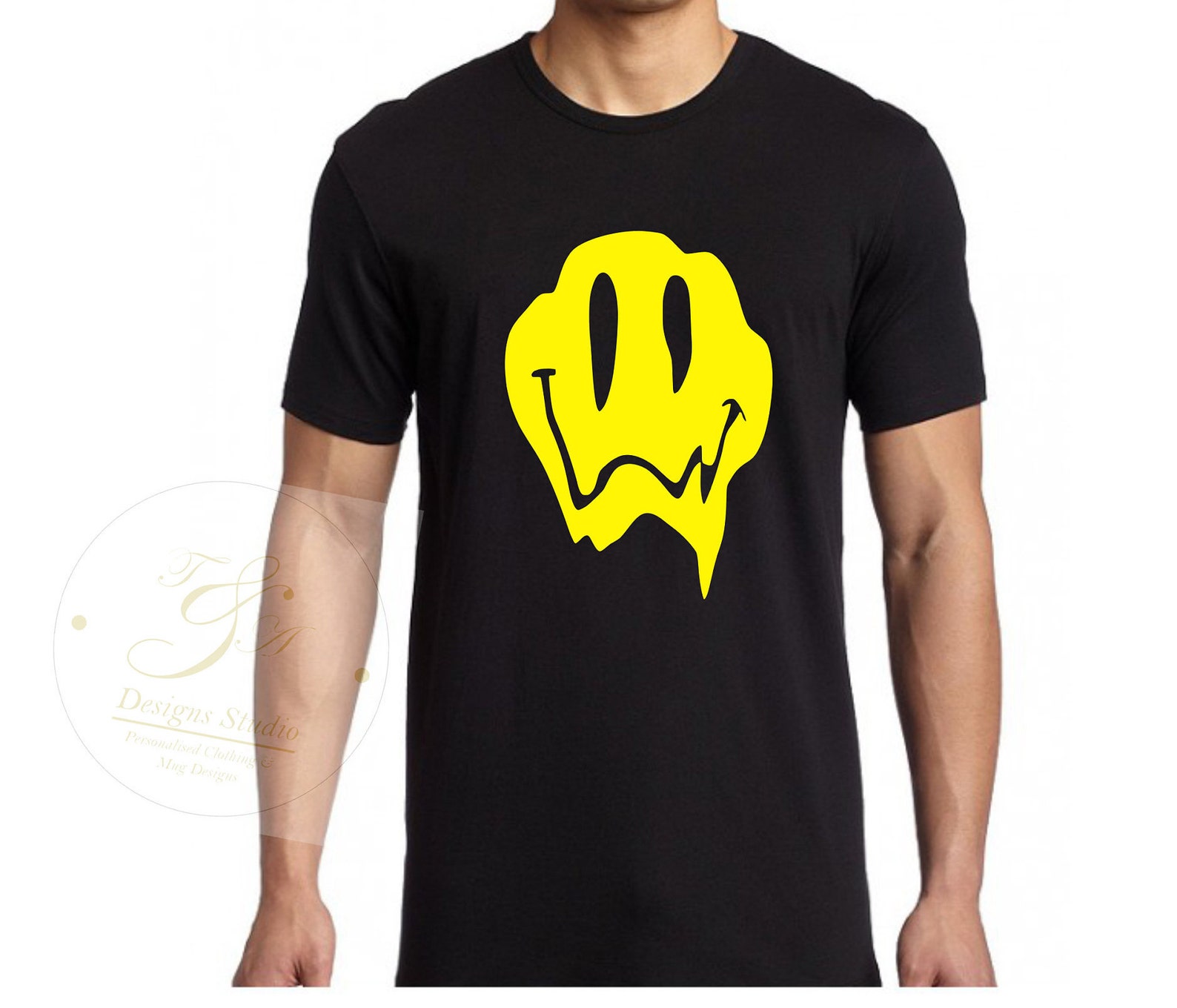 Smiley Face T Shirt, Droopy Smiley Face Fun T Shirt, Great Gift for Him ...