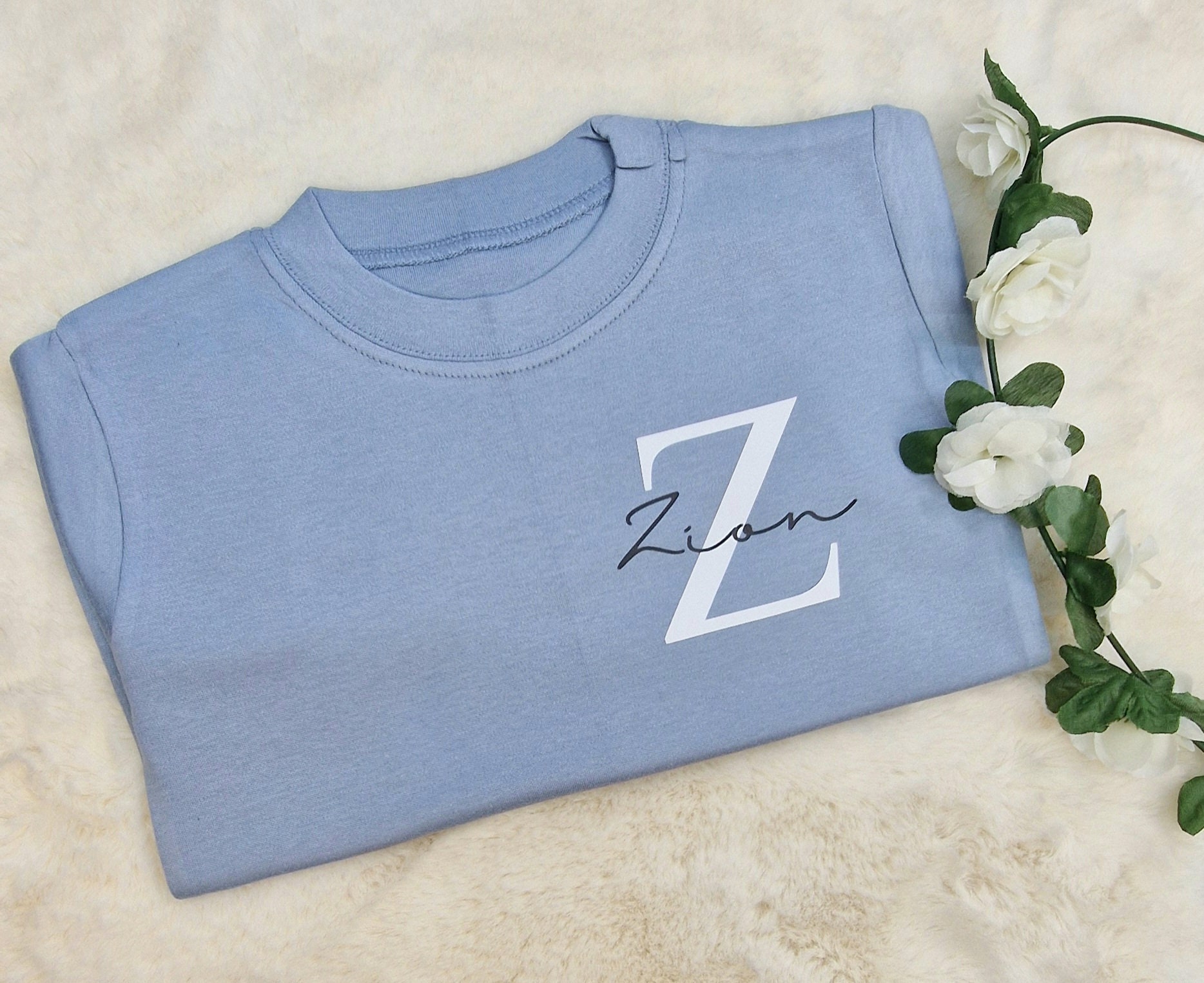 Children's Personalised T-shirt, Personalised Initial Cotton T-shirt ...