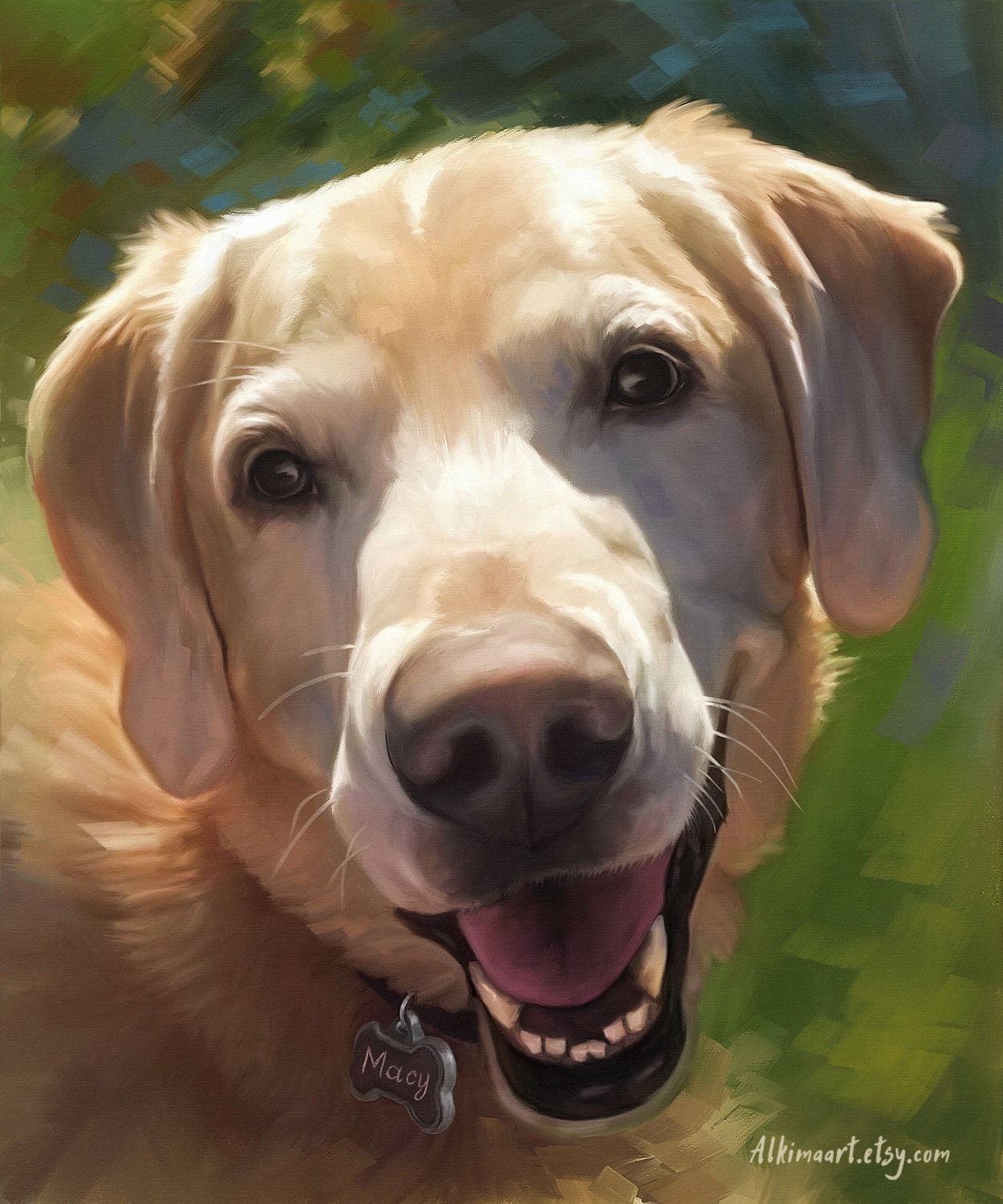 Digital Pet Portrait Custom, Dog Artwork, Pet Dog Cat Oil Painting ...