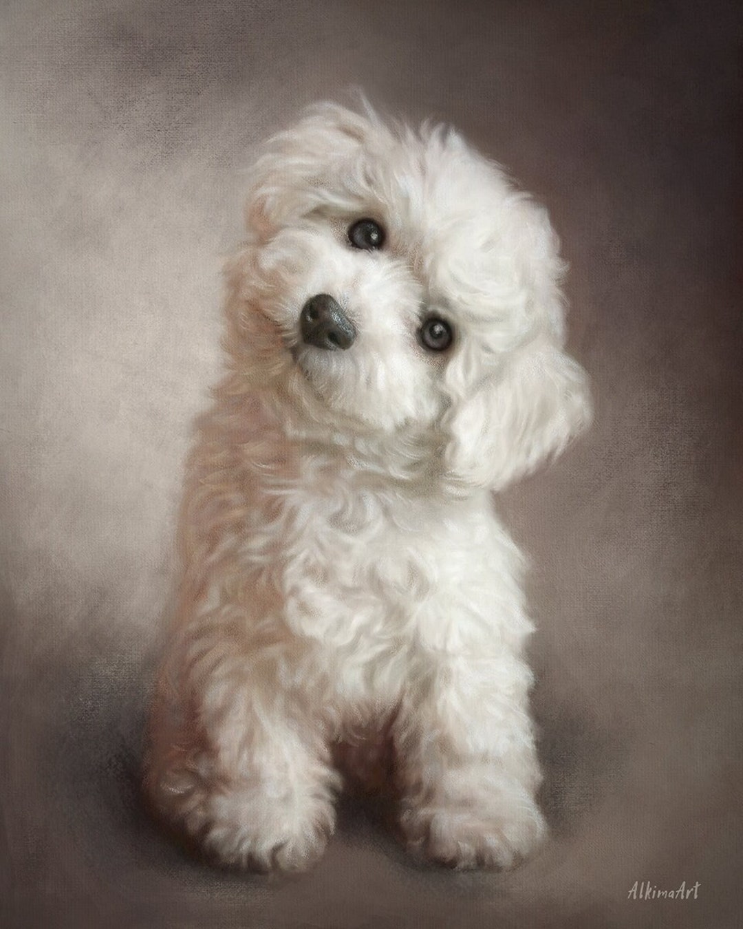 Digital Pet Portrait Custom, Dog Artwork, Pet Dog Cat Oil Painting ...