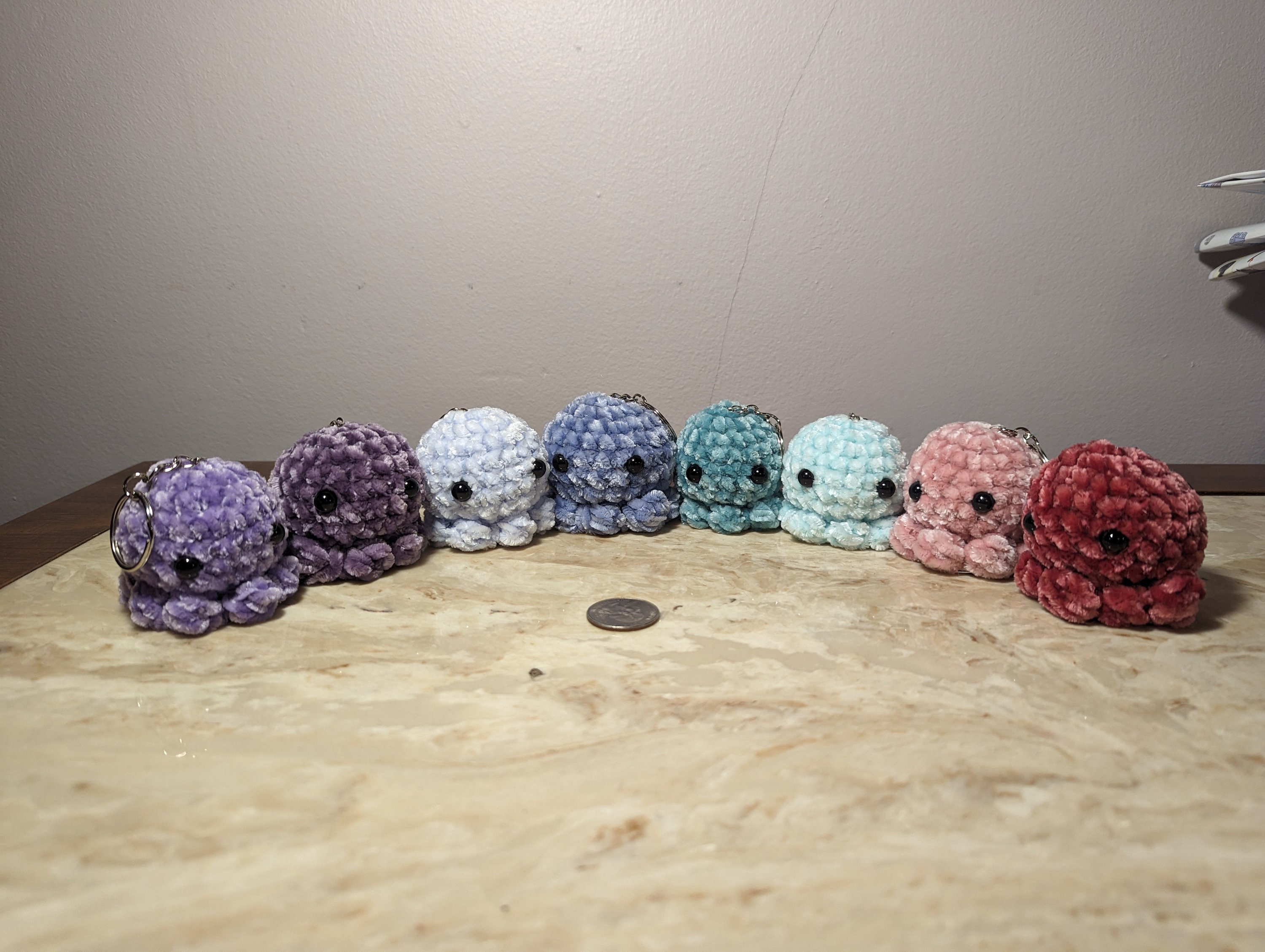 Crochet Octo Plushie Amigurumi Stuffed Animal Keychain - Etsy