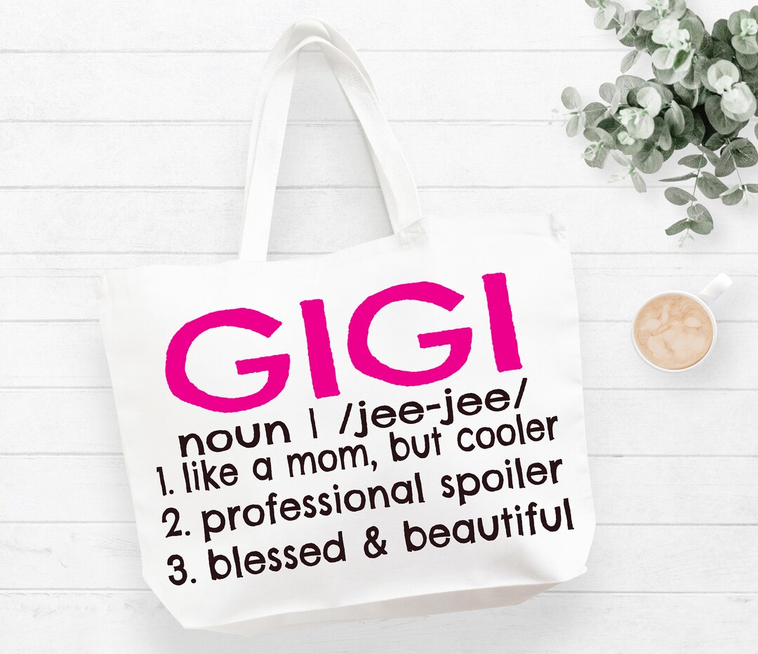 Gigi Definition Canvas Tote Bag Grandma Gift Idea Book Bag Gigi Gift ...