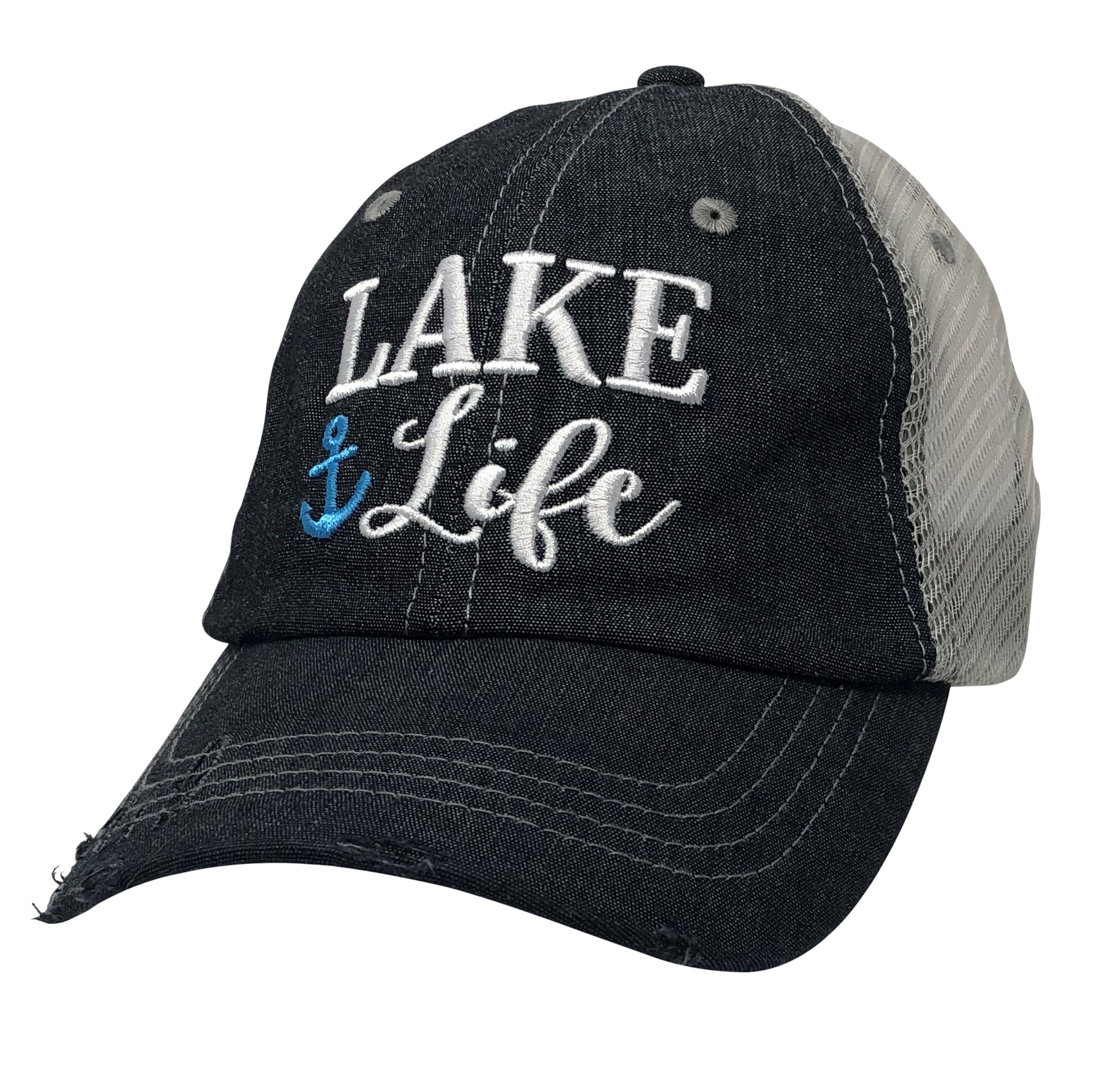 Lake Life Embroidered Baseball Hat Mesh Trucker Style Hat Cap Lake ...