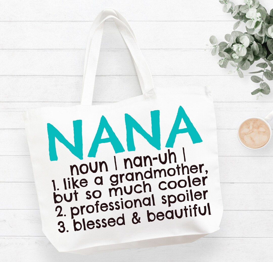 Nana Definition Canvas Tote Bag, Grandma Gift - Etsy