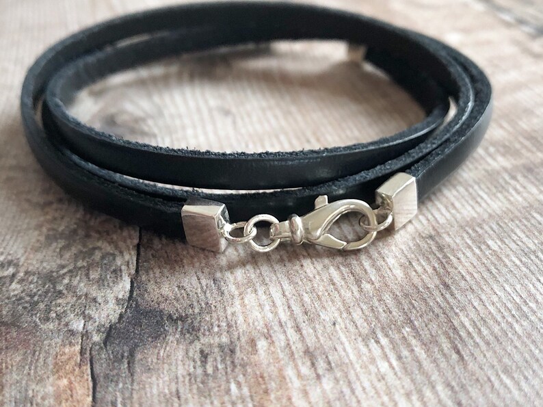 Angel Wing Bracelet Sterling Silver & Leather Bracelet | Etsy