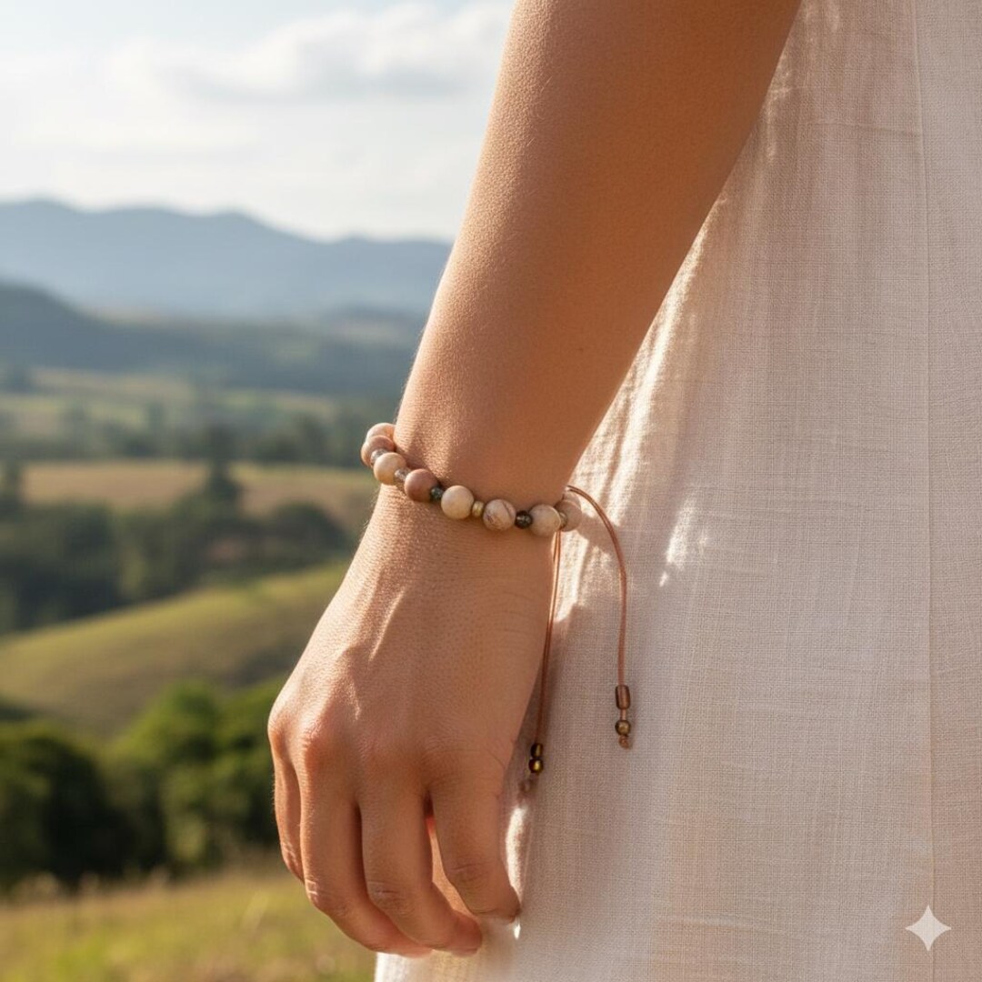 Earthy Gemstones Beaded Yoga Bracelet - Etsy