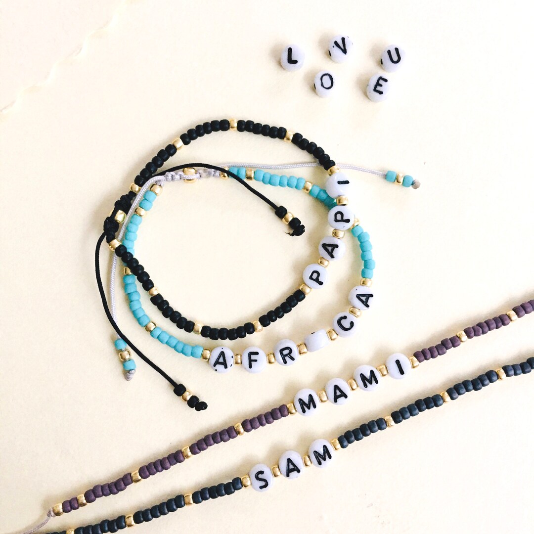 Buddy Word Friendship Bracelet - Customizable Porcelain Alphabet Beaded ...