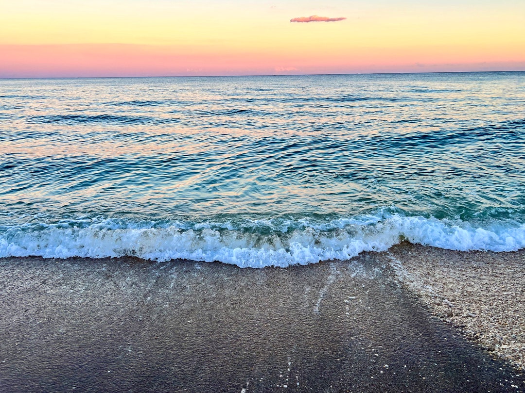 Atlantic Ocean Sunset Photo: Twilight Serenity Coastal Print (digital ...