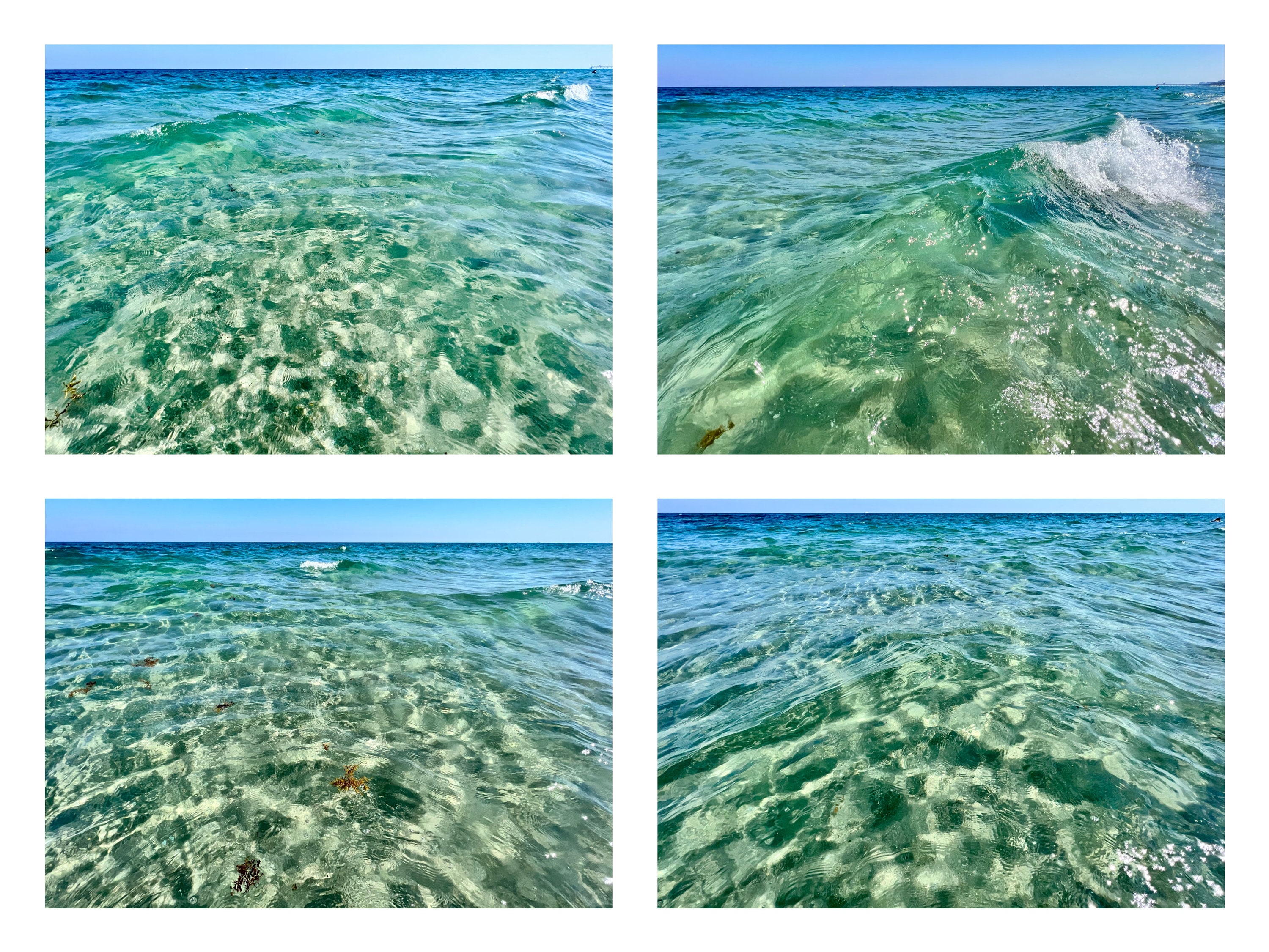 Four Crystal Clear Aqua Green and Blue Ocean Water Printable Digital ...