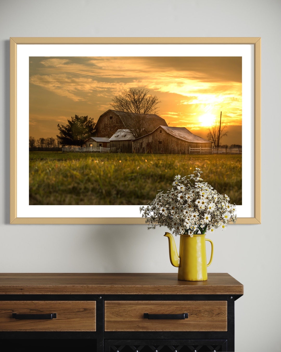 Farm Sunset Barn Print / Rural Michigan Photography - Etsy