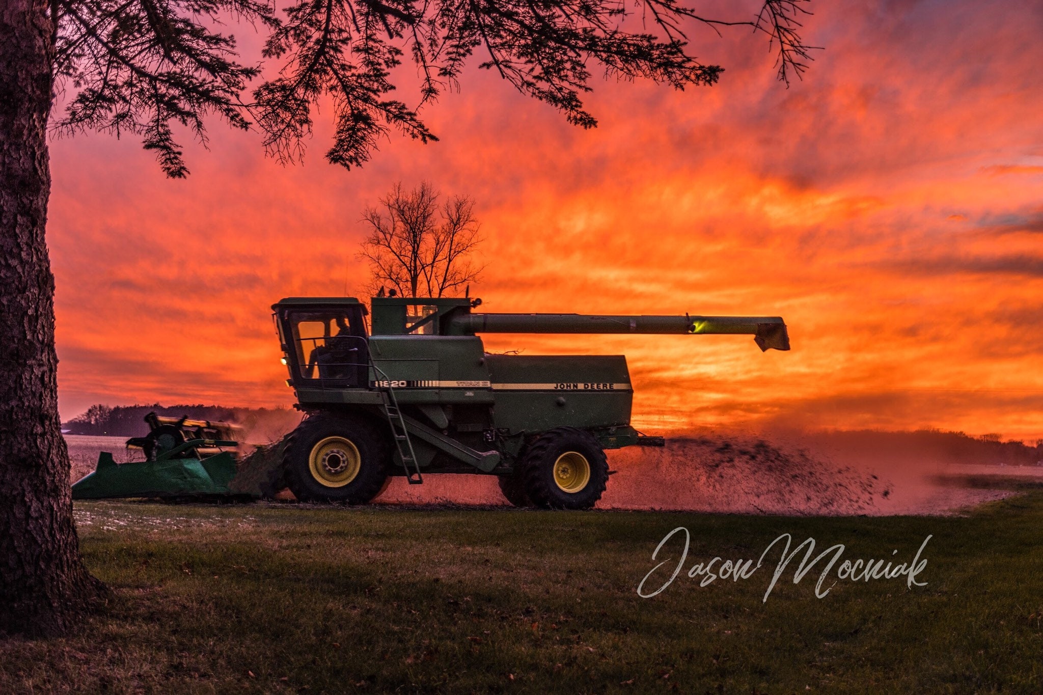 Farmers Sunset on Tractor Print / John Deere Art / Rural Michigan ...