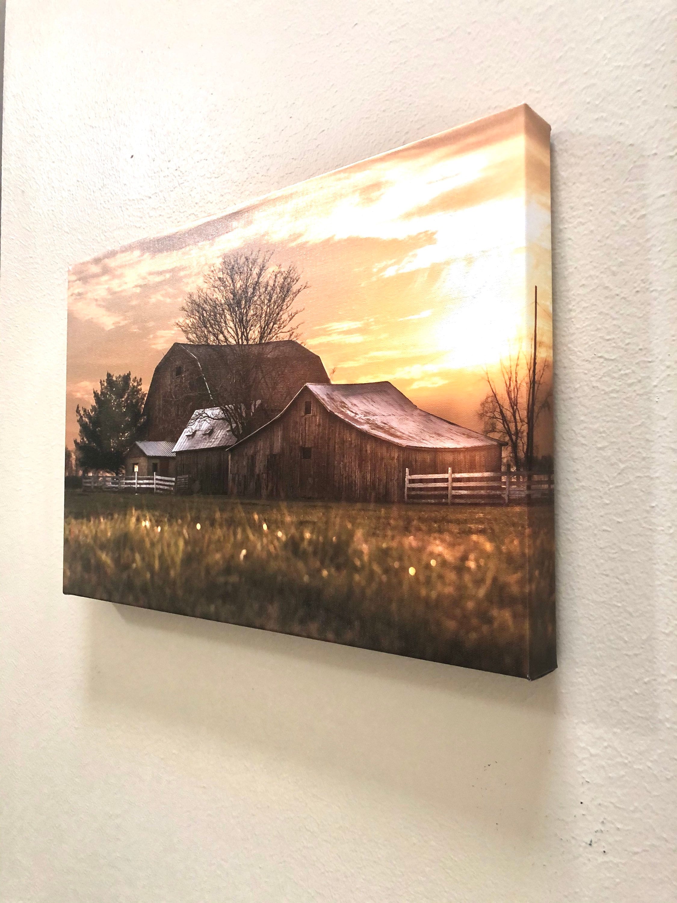 Farm Sunset Barn Print / Rural Michigan Photography / Horizontal ...