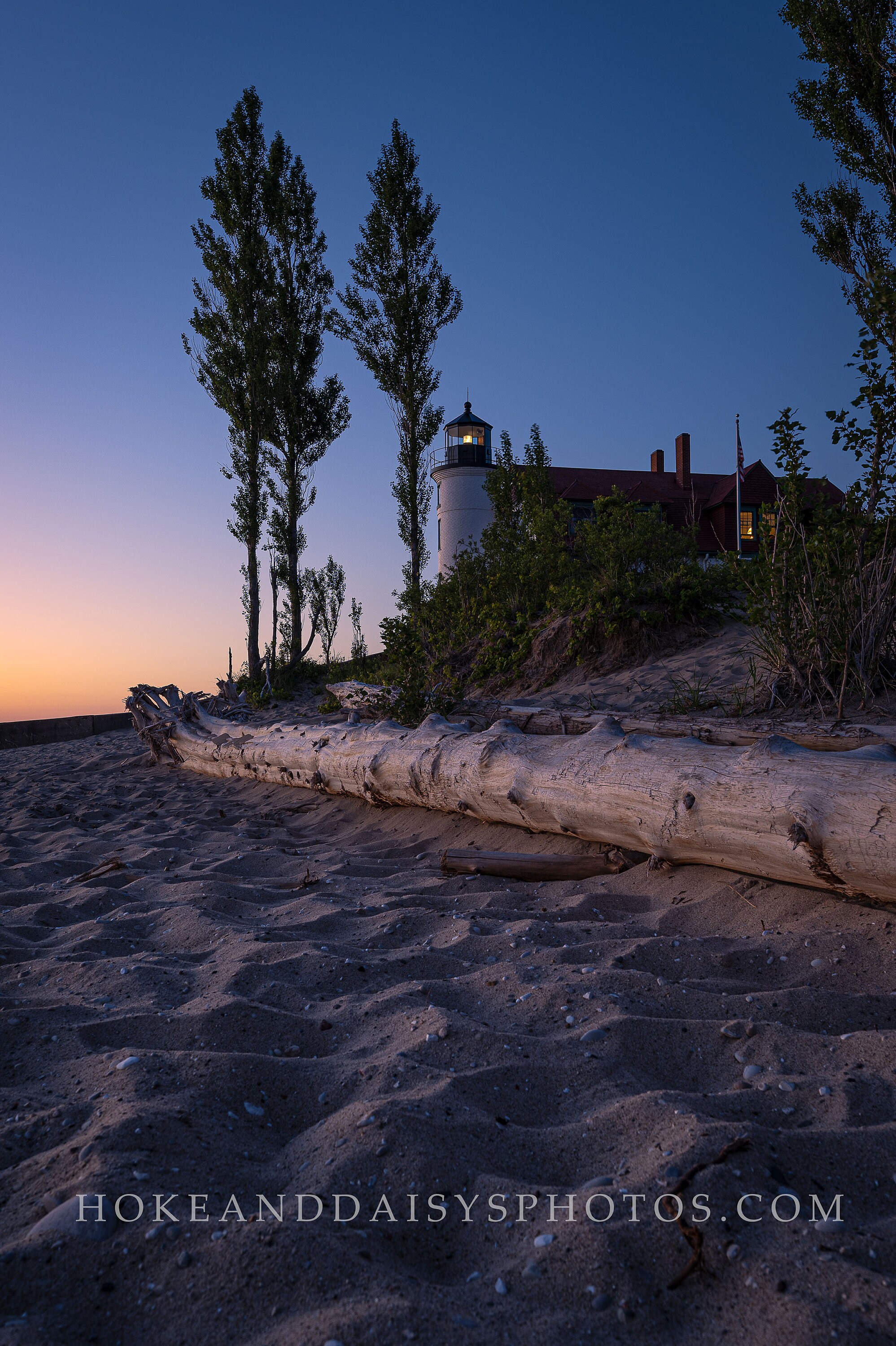 Point Betsie Lighthouse After the Sunset Print / Michigan Photography ...