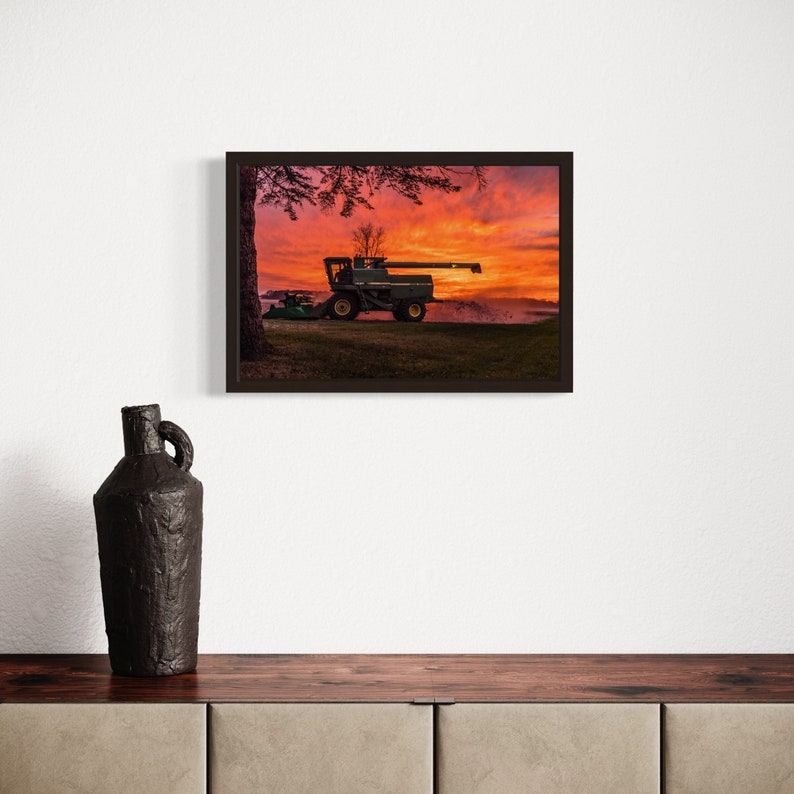 Farmers Sunset on Tractor Print / John Deere Art / Rural Michigan ...