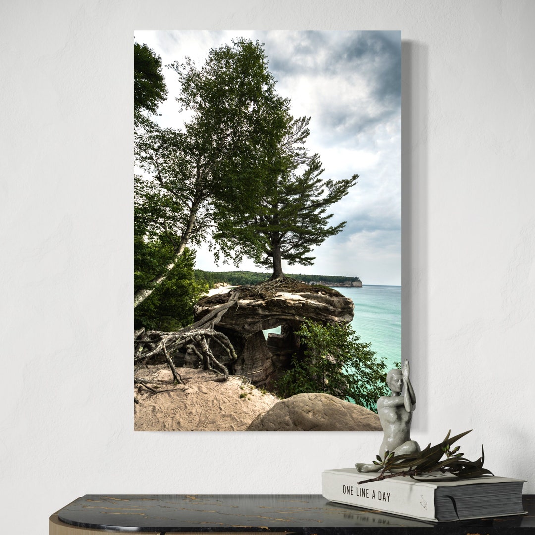 Chapel Rock Tree Print / Pictured Rocks /upper Peninsula Michigan ...