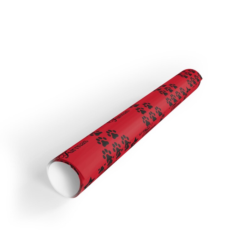 Christmas Paw Print Merry Furmas Wrapping Paper Roll, Dog Lover Gift ...