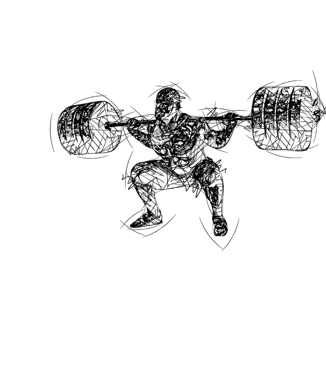 Weightlifting set of 3 rough sketch prints weightlifting | Etsy