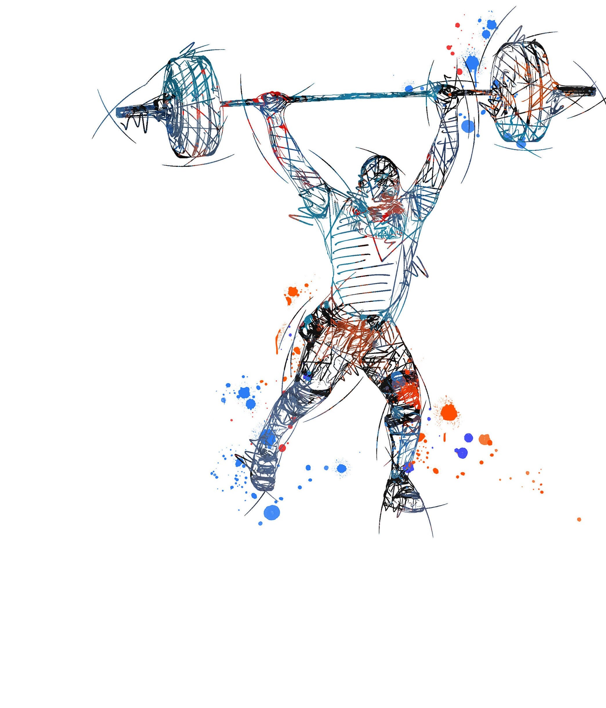 Set of 3 Weightlifting sketch prints weightlifting poster | Etsy