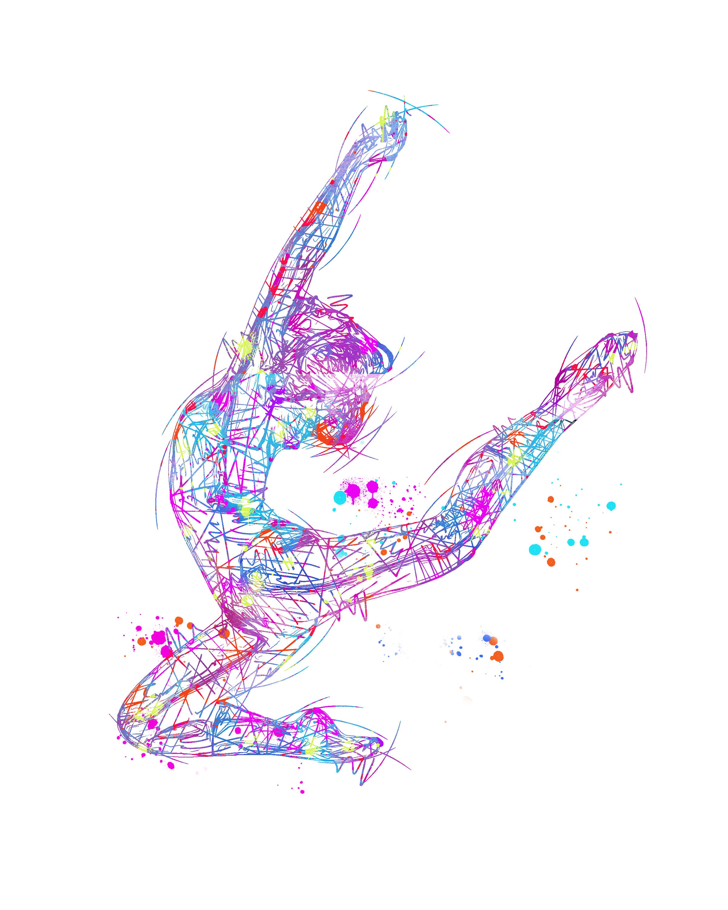 Set of 4 Modern dance rough sketch prints modern dance | Etsy