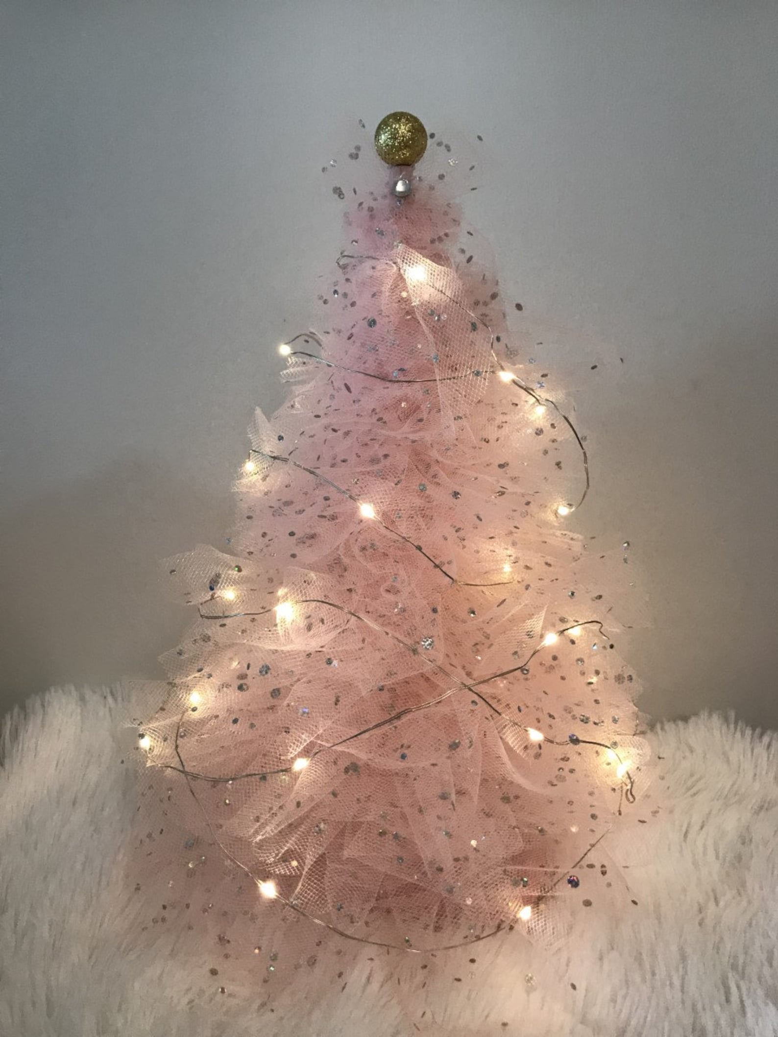 Tulle Tree With Lights With Lights, Shabby Tulle Christmas Tree,pink ...