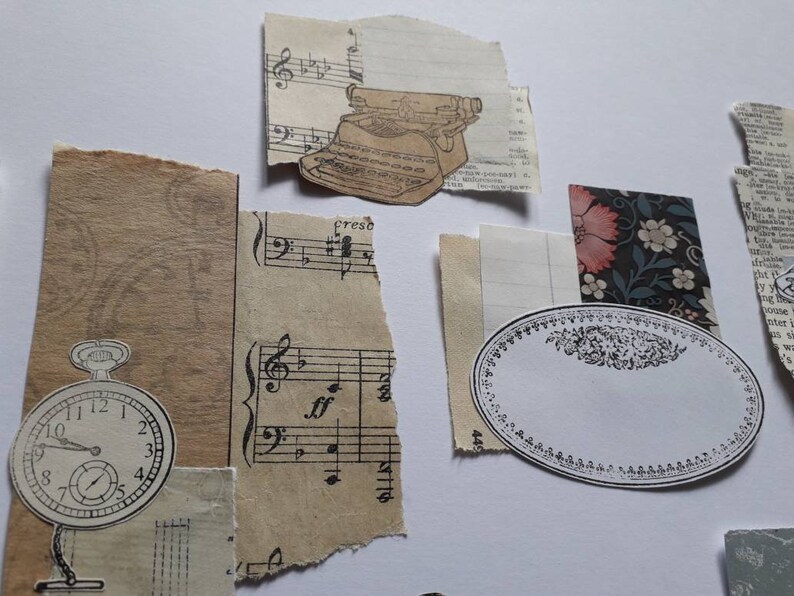 Vintage Themed Paper Clusters - 10 Pieces Collage Embellishment Seta - Etsy
