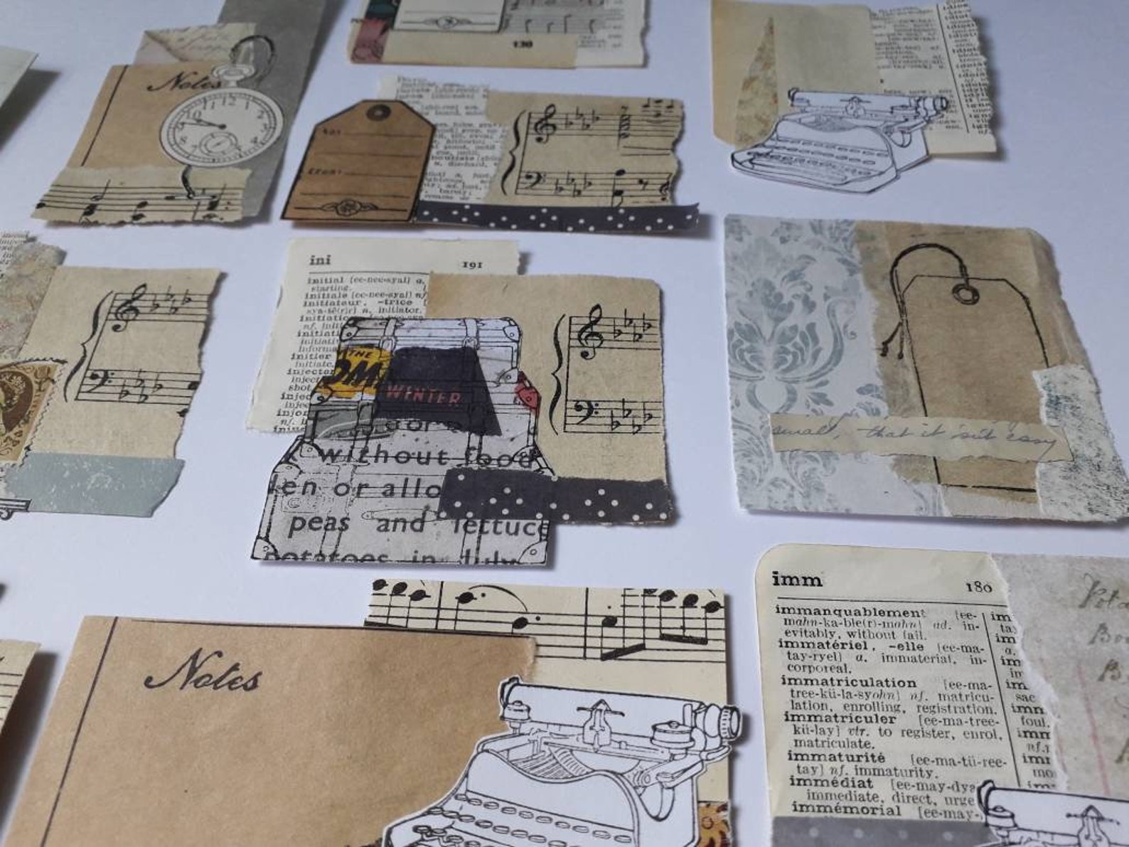 Vintage Themed Paper Clusters - 10 Pieces Collage Embellishment Setb - Etsy