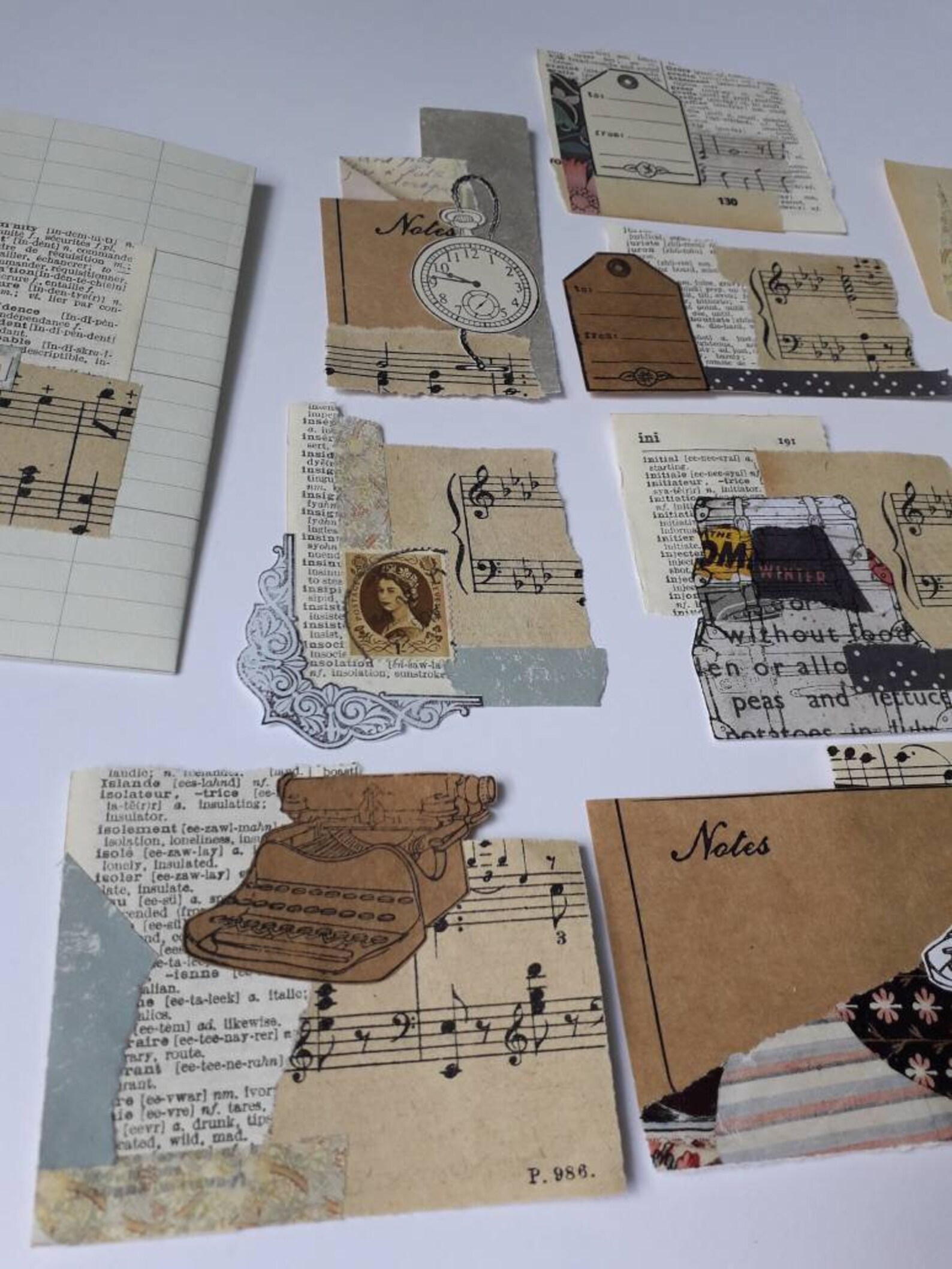 Vintage Themed Paper Clusters - 10 Pieces Collage Embellishment Setb - Etsy