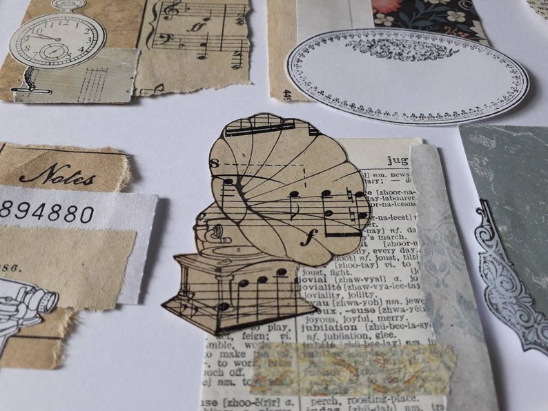 Vintage Themed Paper Clusters 10 Pieces Collage - Etsy