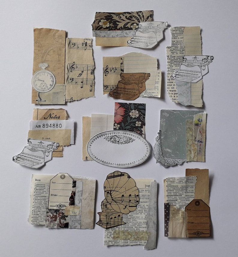 Vintage Themed Paper Clusters - 10 Pieces Collage Embellishment Seta - Etsy