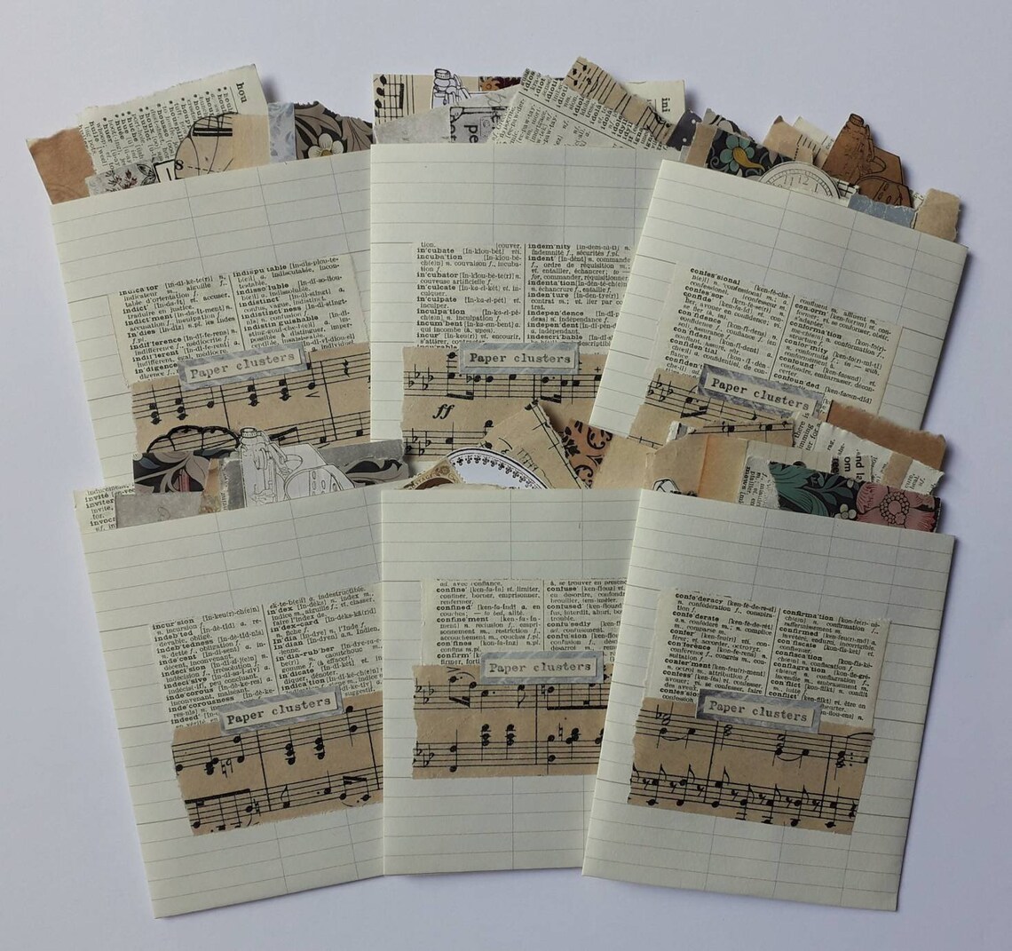 Vintage Themed Paper Clusters 10 Pieces Collage - Etsy