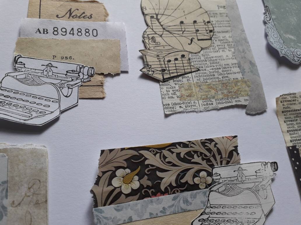 Vintage Themed Paper Clusters 10 Pieces Collage - Etsy