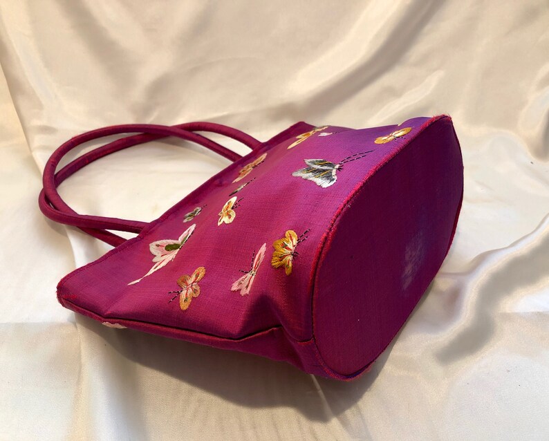 Vintage A Gorgeous Magenta Purplish Zippered Silken Purse - Etsy