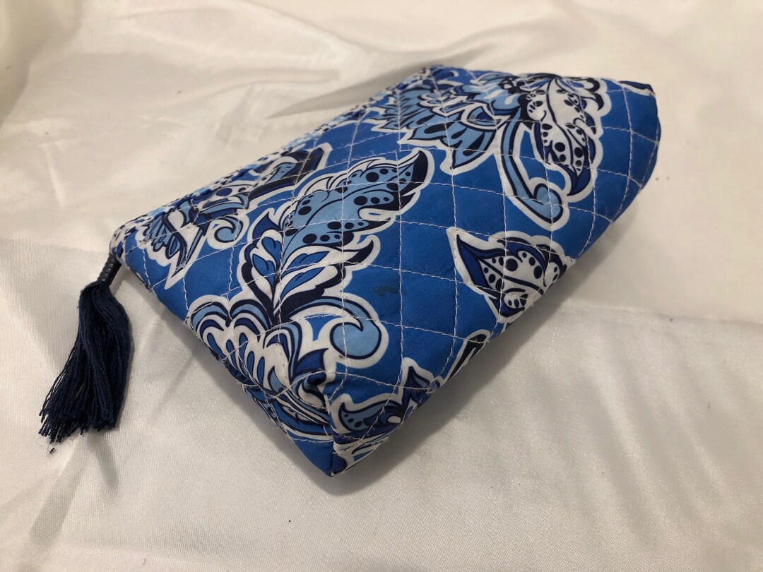 Modella - A Multiple Shades of Blue Quilted Zippered Clutch / Cosmetic ...