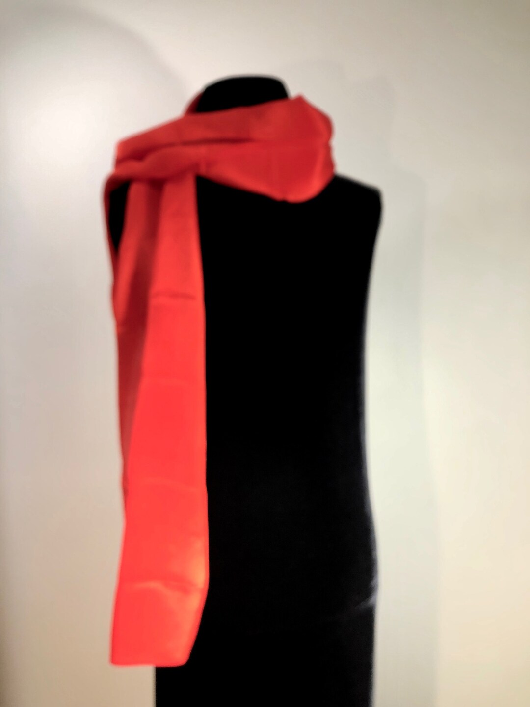 Vintage - A Bright Red Silken Flowy Scarf With a Slight Sheen. Fresh ...