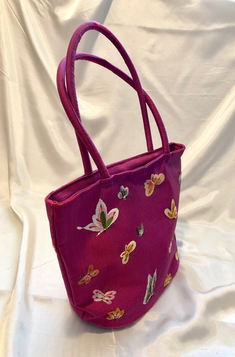 Vintage A Gorgeous Magenta Purplish Zippered Silken Purse - Etsy