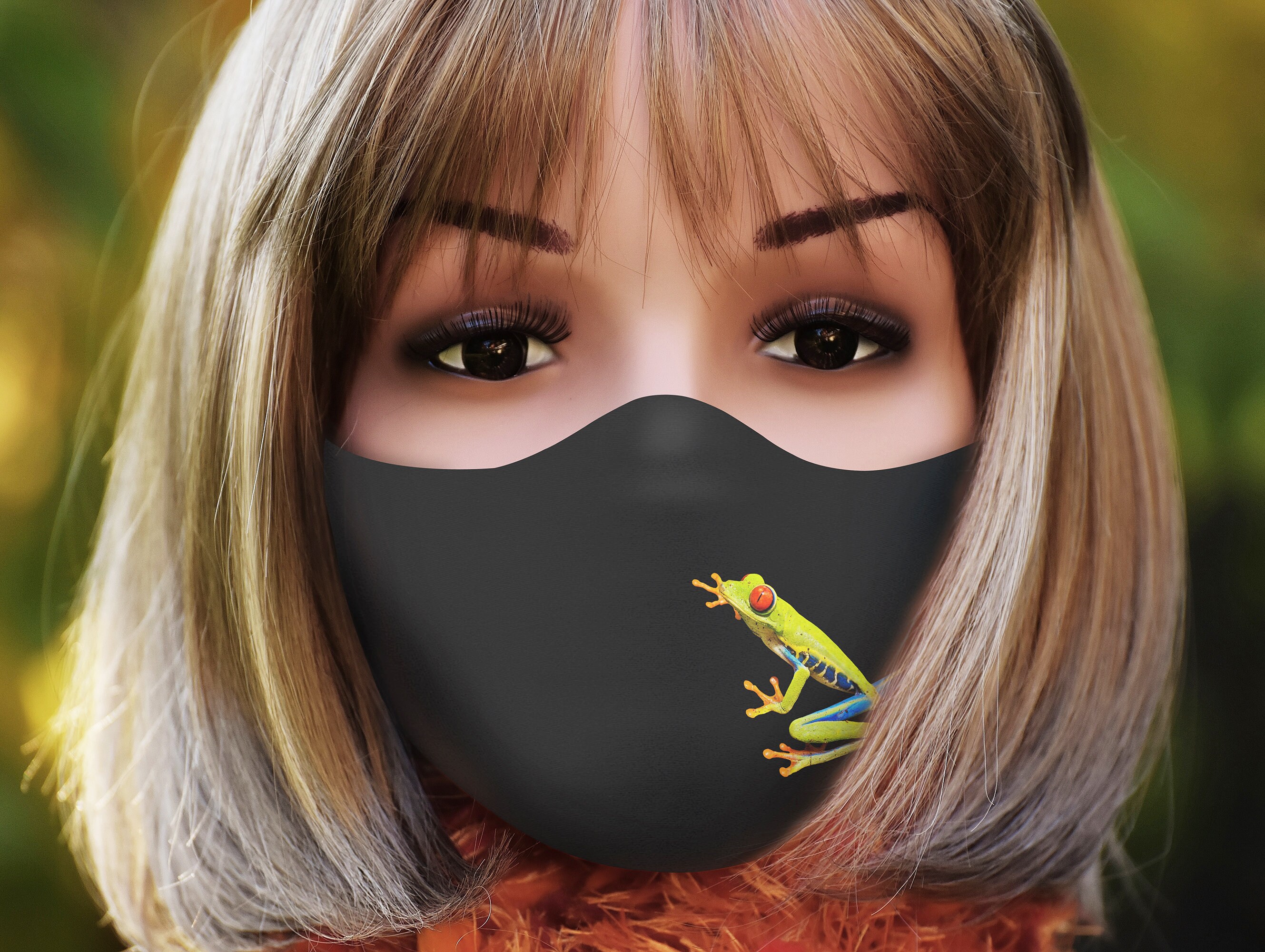 Frog Face Mask Tree Frog Mask Washable Reusable Tree Frog | Etsy