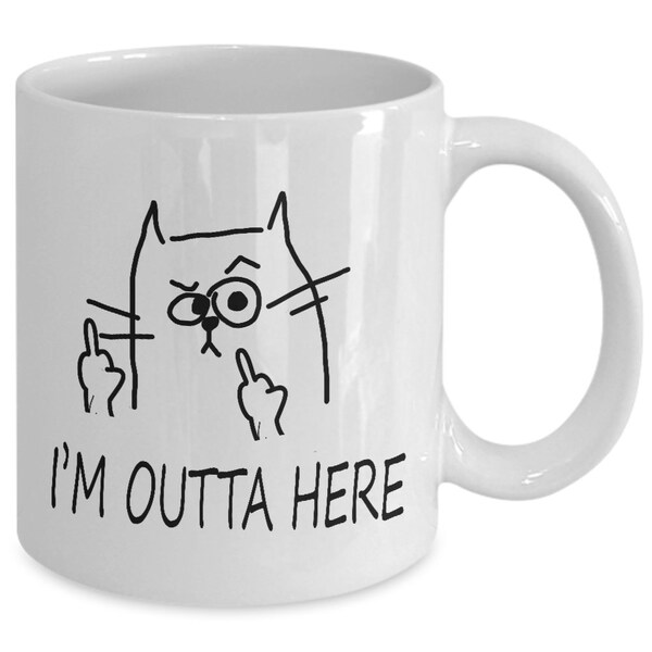 Flipping off Cat - Etsy