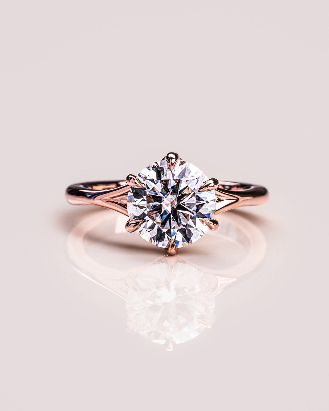 Norma - Round Brilliant Cut Moissanite Engagement Ring | Zen Moissanite ...