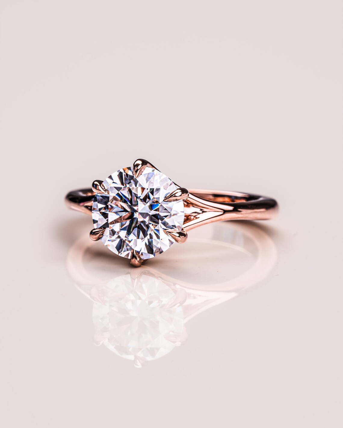 Norma - Round Brilliant Cut Moissanite Engagement Ring | Zen Moissanite ...
