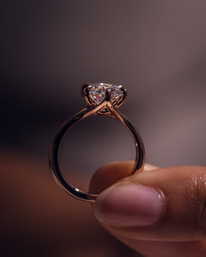 Norma - Round Brilliant Cut Moissanite Engagement Ring | Zen Moissanite ...