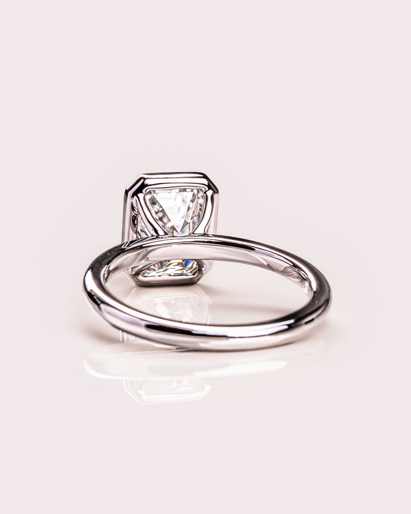 Beth - Emerald Cut Moissanite Engagement Ring With Bezel | Zen ...