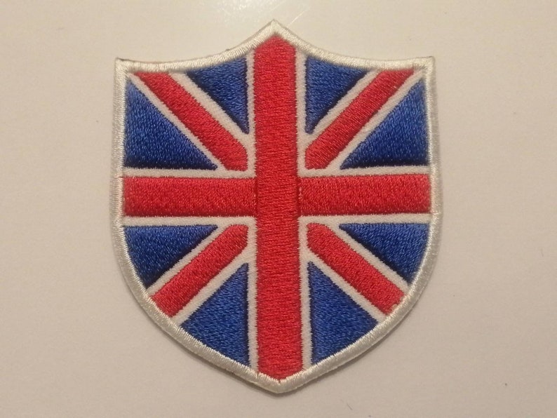 UK Union Jack Flag Shield British Flag Patch Iron on Embroidered Hotfix ...