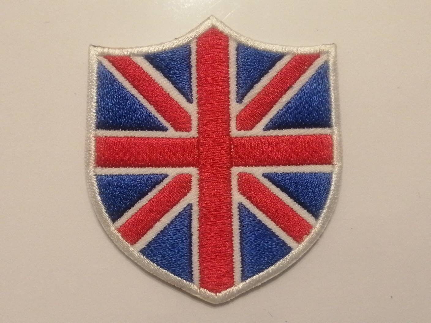 UK Union Jack Flag Shield British Flag Patch Iron on Embroidered Hotfix ...